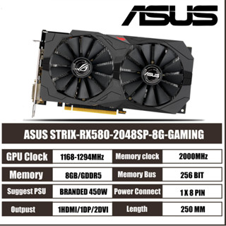 RX580 SERIES USED GPU RX 580 2048SP 2304SP OC ASUS ROG STRIX RX580 ...
