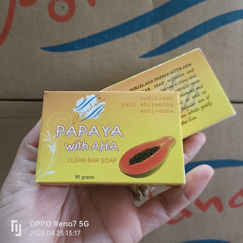 Porcelana Papaya with AHA CLEAR BAR SOAP 20g | Shopee Philippines