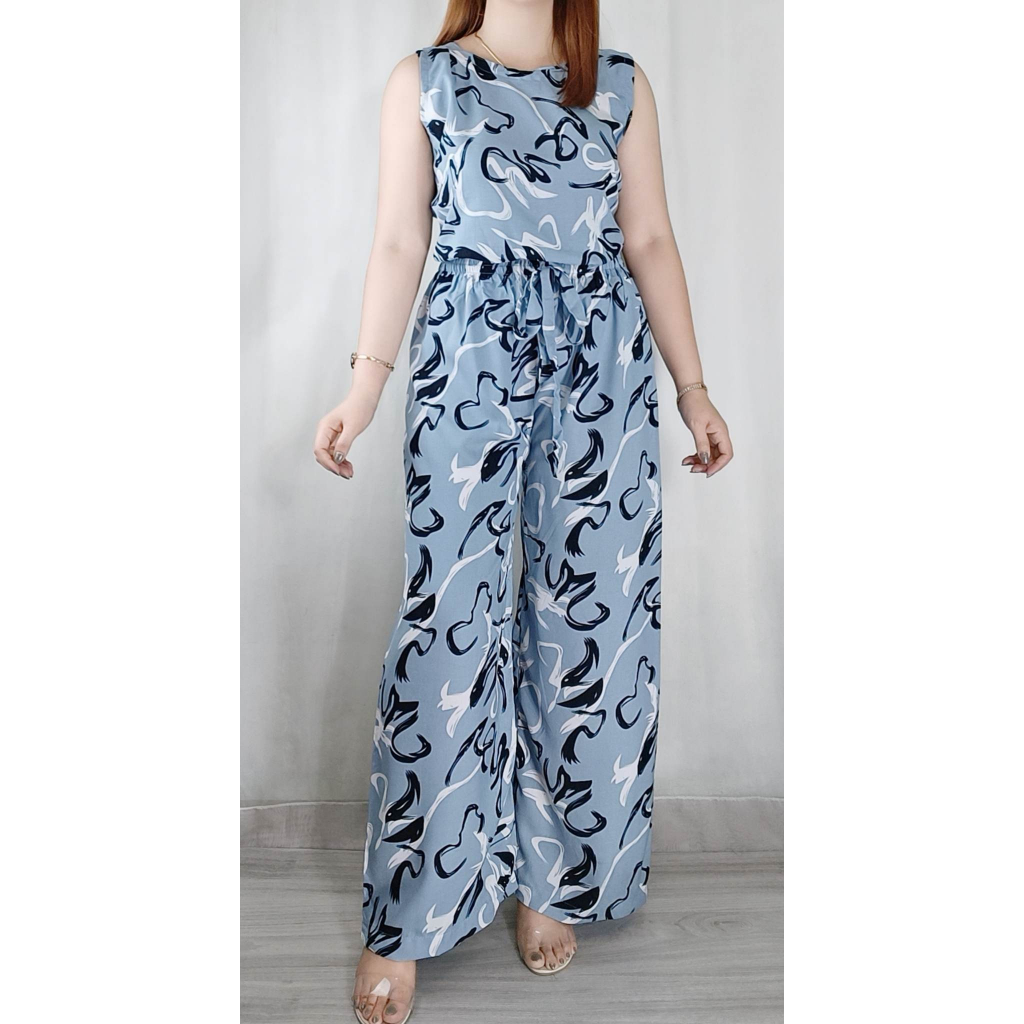 Challis Sleeveless Top Squarepants Highwaist Terno | Shopee Philippines