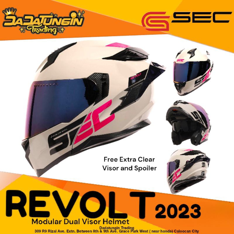 SEC Revolt 2023 and V2 Modular Helmet + FREE Extra Clear Visor and ...