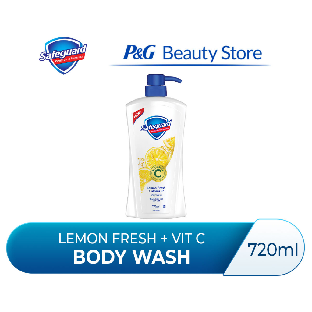 Safeguard Antibacterial Soap Body Wash Lemon Fresh with Vitamin C 720ml ...