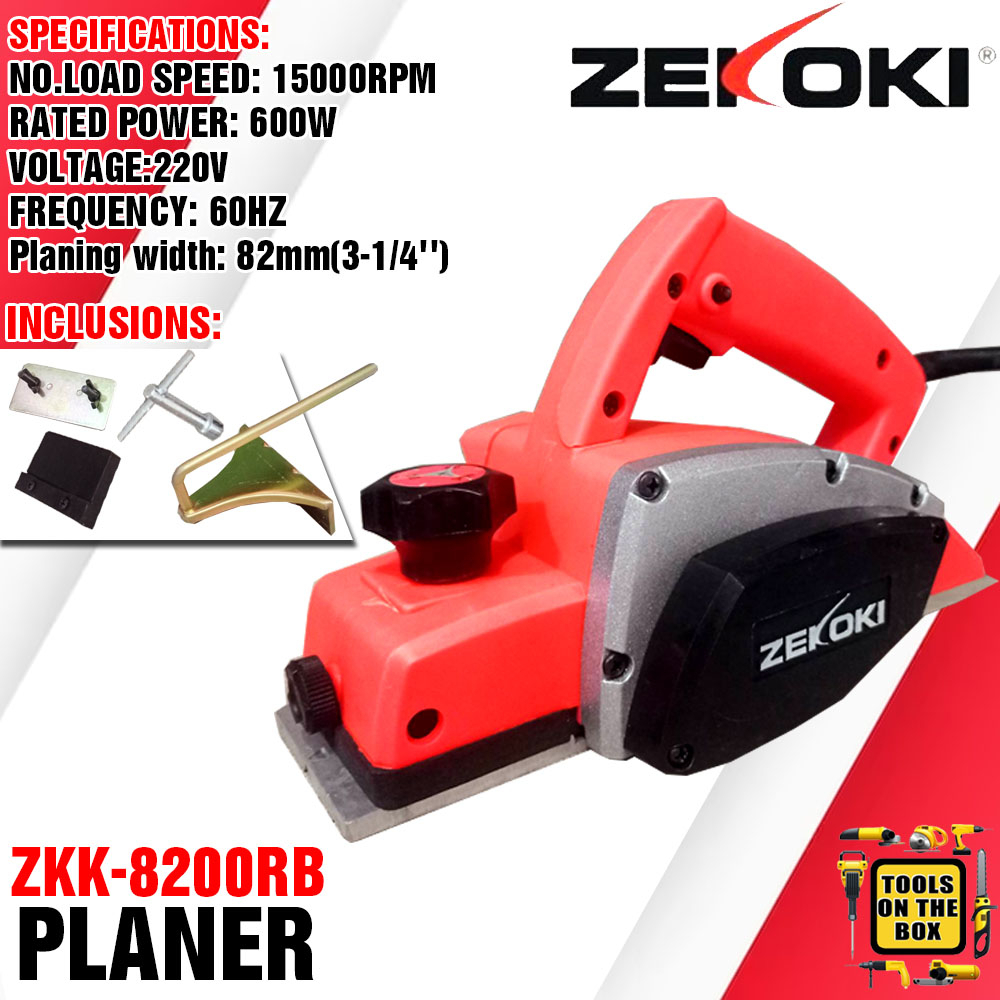 ZEKOKI ELECTRIC PLANER 600W ZKK-8200RB 82MM 100% ORIGINAL | Shopee ...