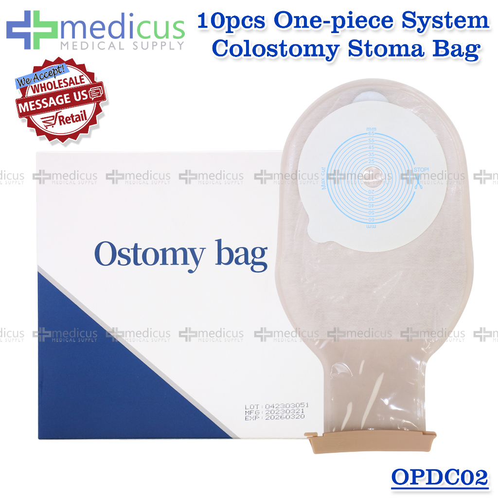 Medicus 10pcs One-piece System Colostomy Stoma Bag Pouch Ileostomy ...