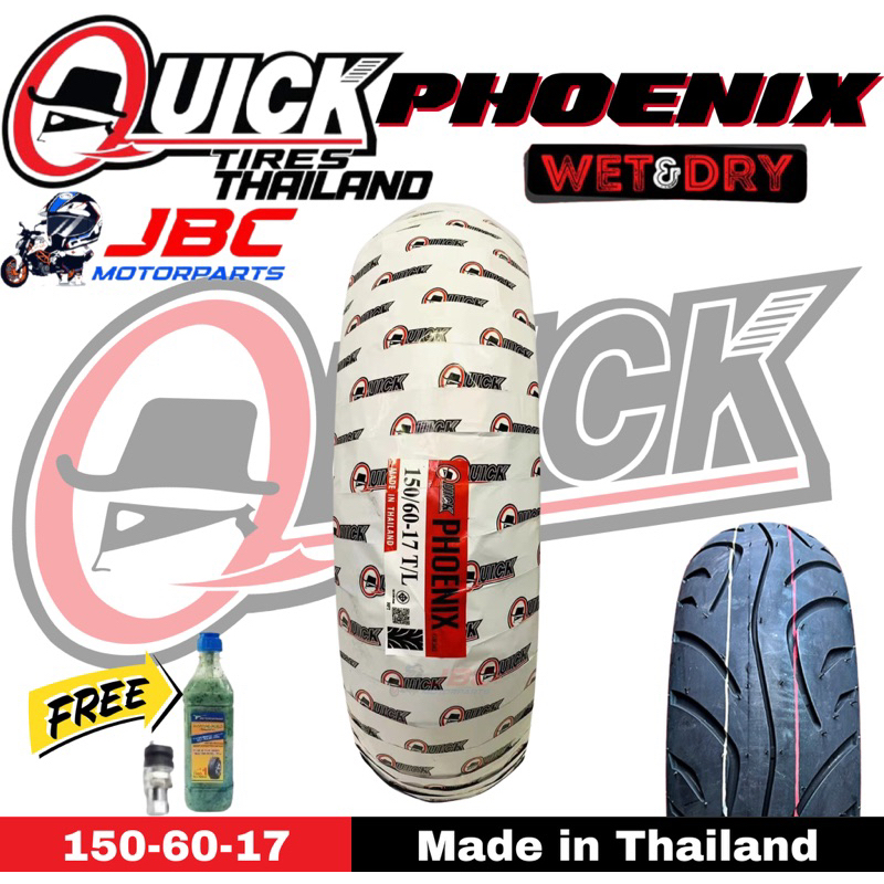 Quick Phoenix Motorcycle Tire Gulong 14 17 Tubeless Free Tire Sealant ...