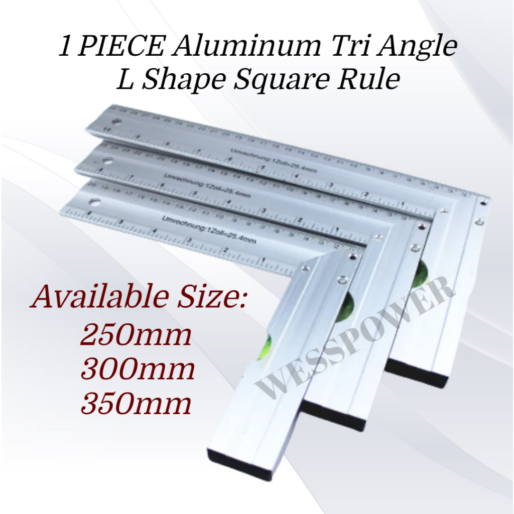 WPT-5512 1 PIECE Aluminum Tri Angle L Shape Square Ruler | Shopee ...