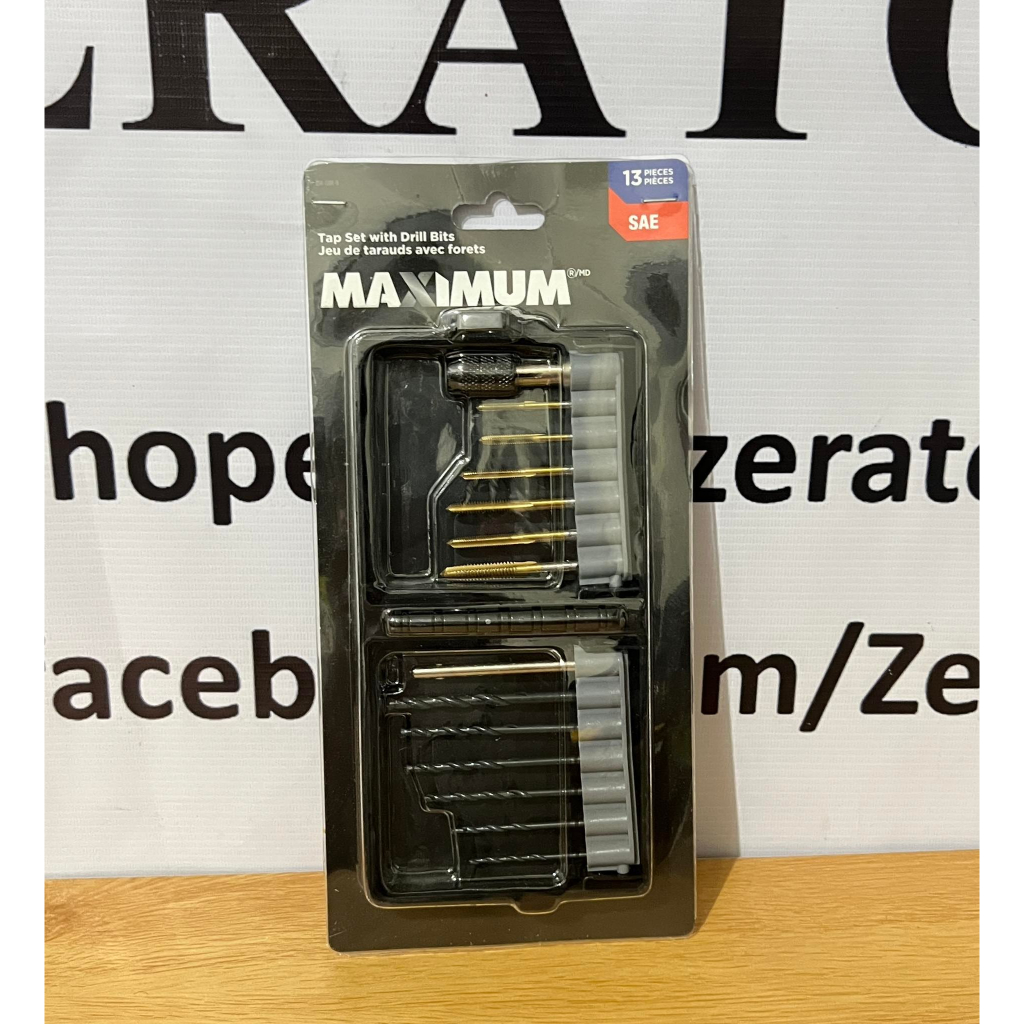 MAXIMUM Tap & Drill Set with Case, Titanium Coated, Carbon Steel, 13-pc ...