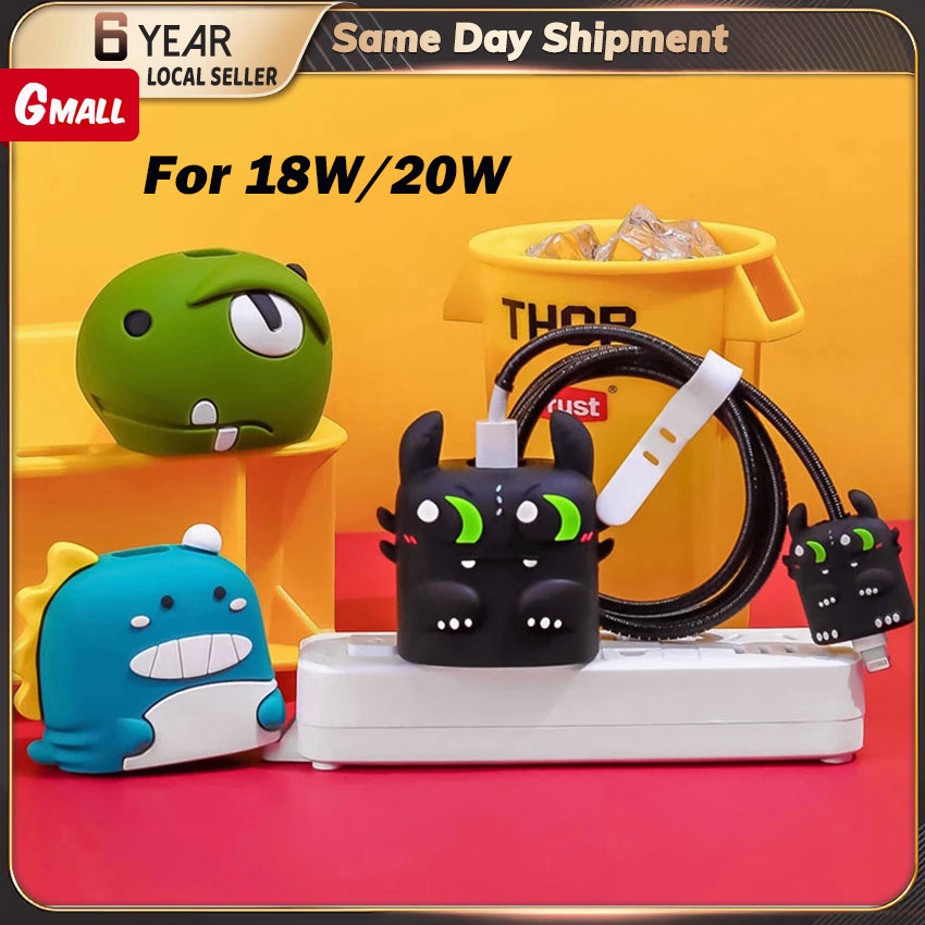 Cute Cartoon Cable Protector Set Silicone Cord Organizer for iPhone ...