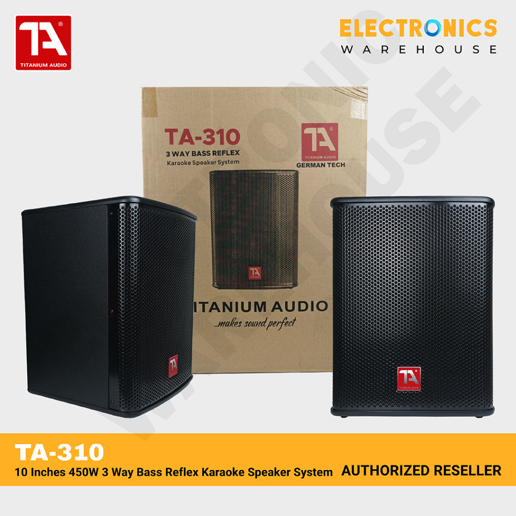 Titanium Audio TA-310 10 Inches 450W 3 Way Bass Reflex Karaoke Speaker ...
