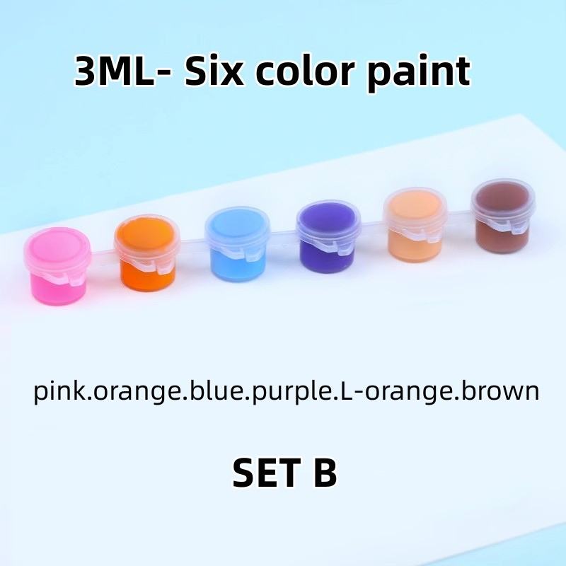 6 Colors Acrylic Paint Set 3ml Children Drawing DIY Acrylic Paint ...