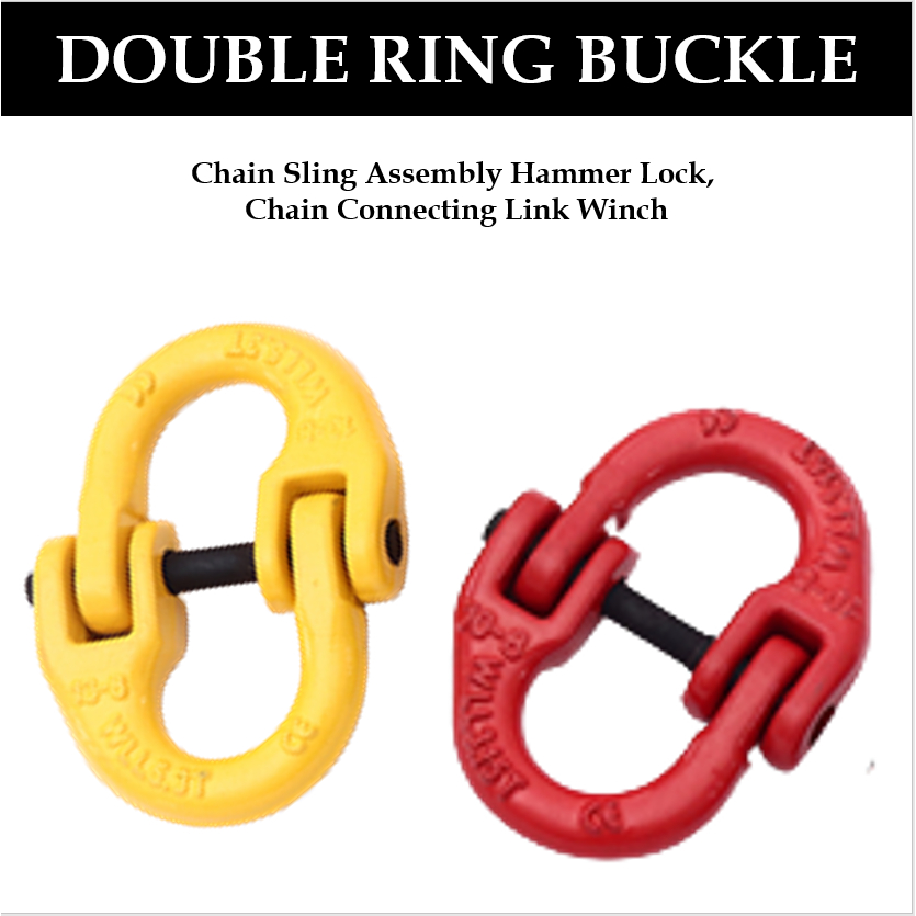 RTK 1T-8T Double Ring Butterfly Buckle Chain Sling Assembly Hammer Lock ...