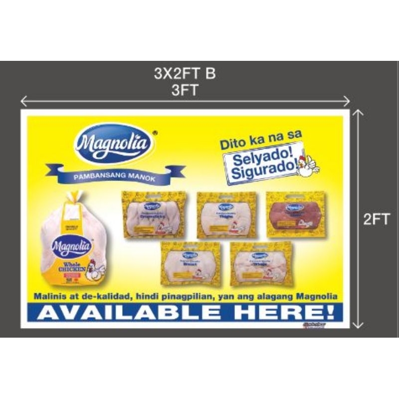 CHICKEN FROZEN GOODS TARP DISPLAY 3X2FT B | Shopee Philippines