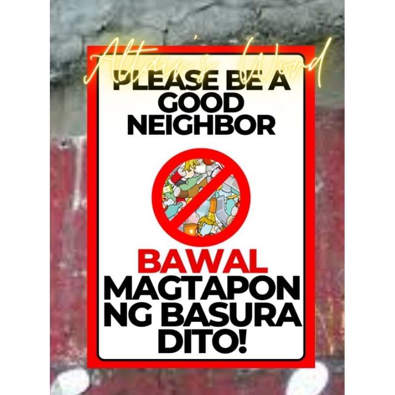 Bawal Magtapon ng Basura Dito Signage PVC Signage Sticker No Littering ... Bawal Magtapon ng Basura Dito Signage PVC Signage Sticker No Littering ...