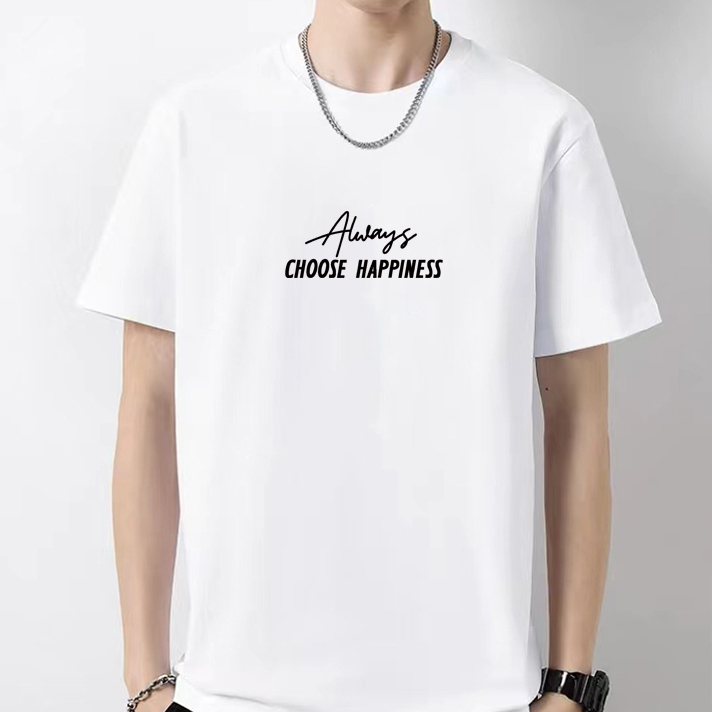 Pure cotton white T-shirt with neutral small print (free gift) | Shopee ...