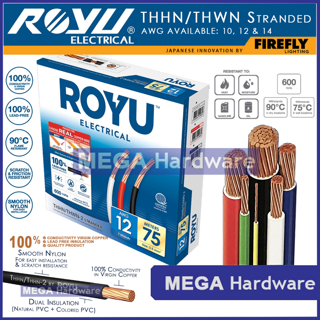 ROYU THHN / THWN 7 Stranded wire (#10, #12, #14) 14/7 12/7 10/7 ...