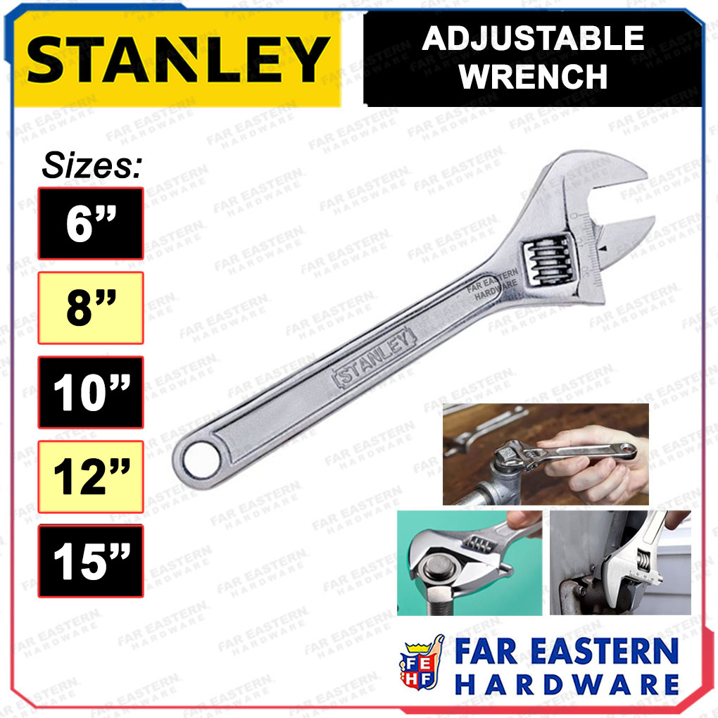 STANLEY Adjustable Wrench 6" | 8" | 10" | 12" | 15" STHT | Shopee ...