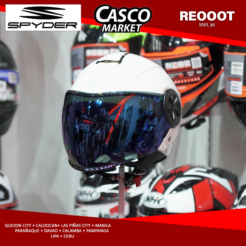 SPYDER REBOOT2 P HALF FACE SINGLE VISOR MOTORCYCLE HELMET (WITH EXTRA ...