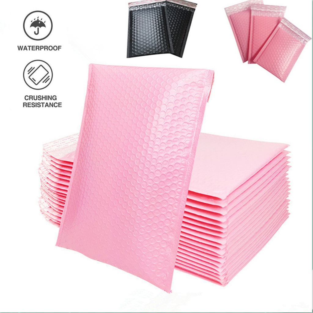 Self adhesive Pink Bubble Poly Mailer Plastic Padded Envelope Shipping ...