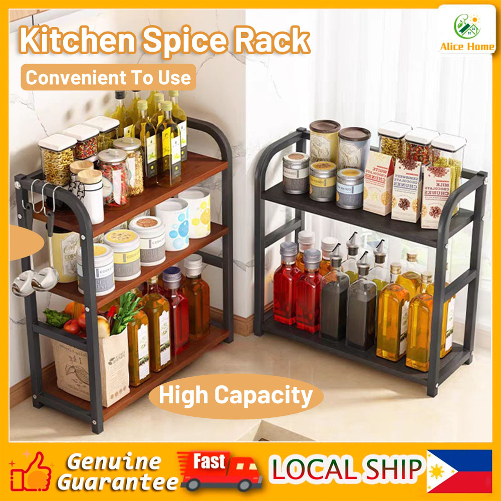 2/3 Layer Kitchen Seasoning Rack Countertop Soy Sauce Salt Vinegar ...