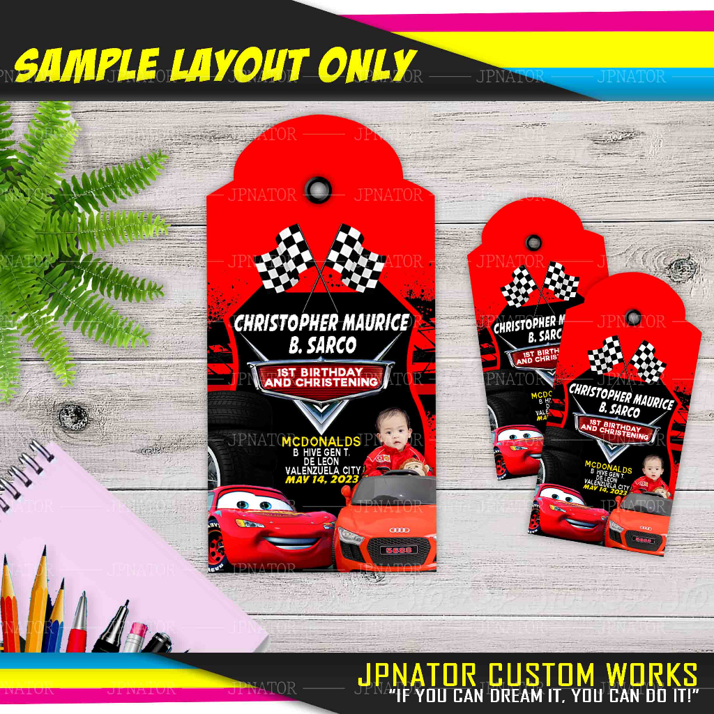 CARS Souvenir Tag / CARS Christening Tag / CARS Baptismal Tag / CARS ...