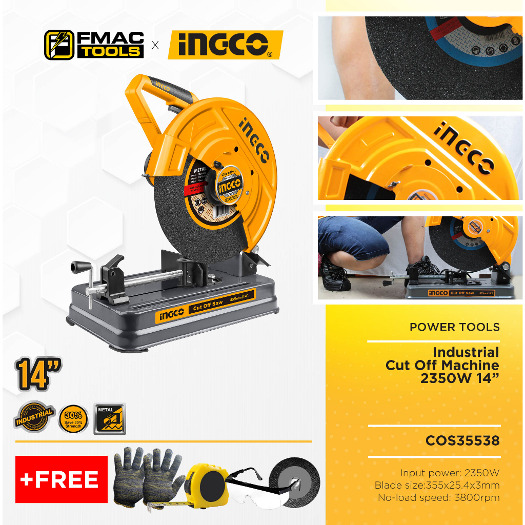 INGCO Industrial Cut Off Machine 2350W 14” COS35538 + FREEBIES FMAC ...