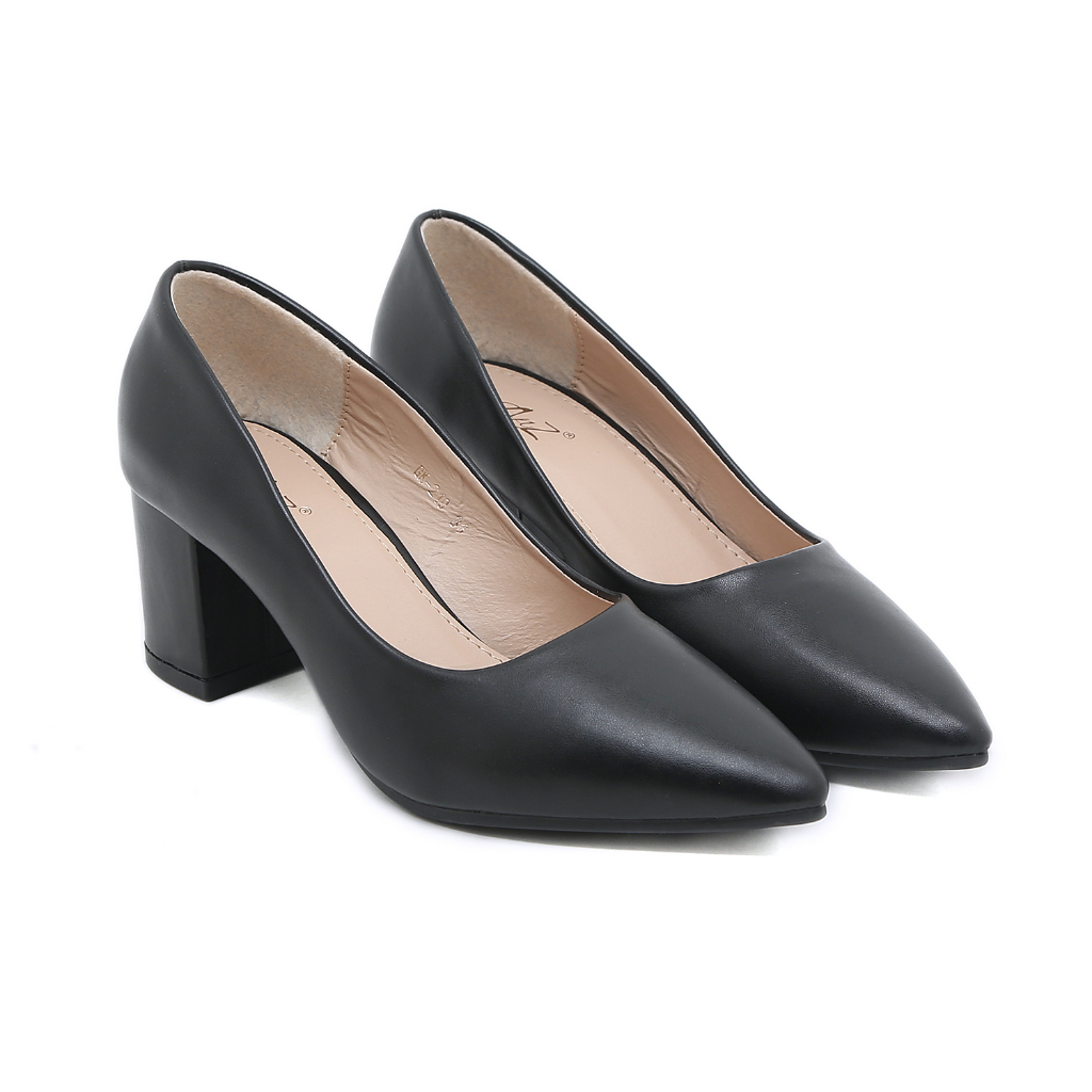 「KAEVE」2 inch Korean Women suede Pointed Toe Black heels for graduation ...