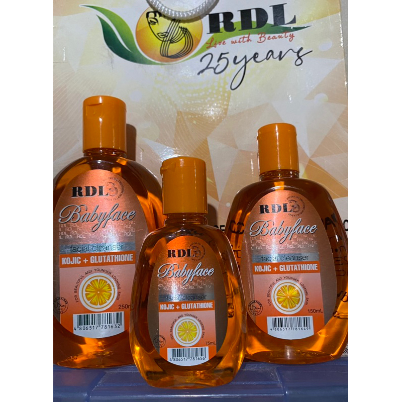 RDL BABYFACE FACIAL CLEANSER WITH KOJIC+GLUTATHIONE 75ml,150ml,250ml ...
