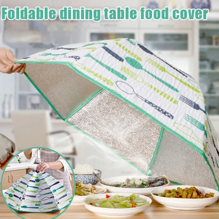 Kitchen Foldable Dustproof Food Dish Cover Aluminum Foil Insulation ...