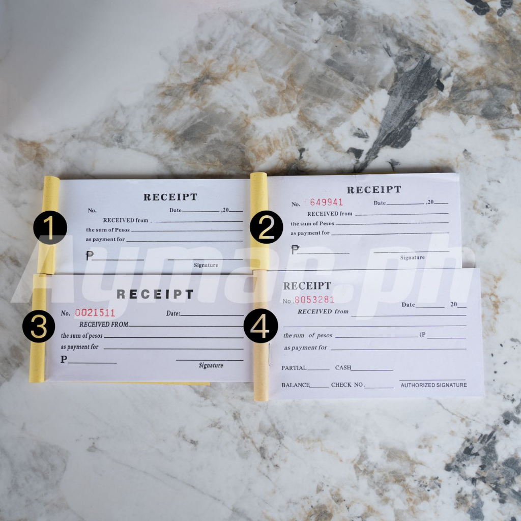 Receipt resibo (four size) carbon paper and white list | Shopee Philippines