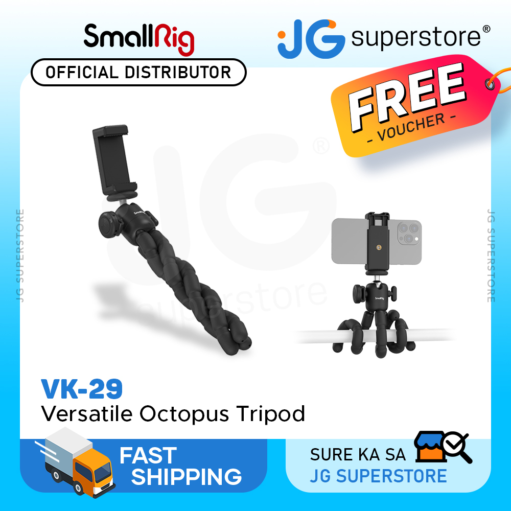 [CLEARANCE] SmallRig VK-29 Flexible Vlog Octopus Tripod, Ball Head and ...