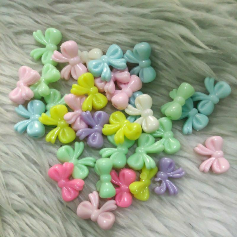 60 PCS ACRYLIC RIBBON BEADS | Shopee Philippines