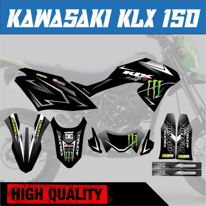 Kawasaki klx 150 full body decals, Laminated | Shopee Philippines