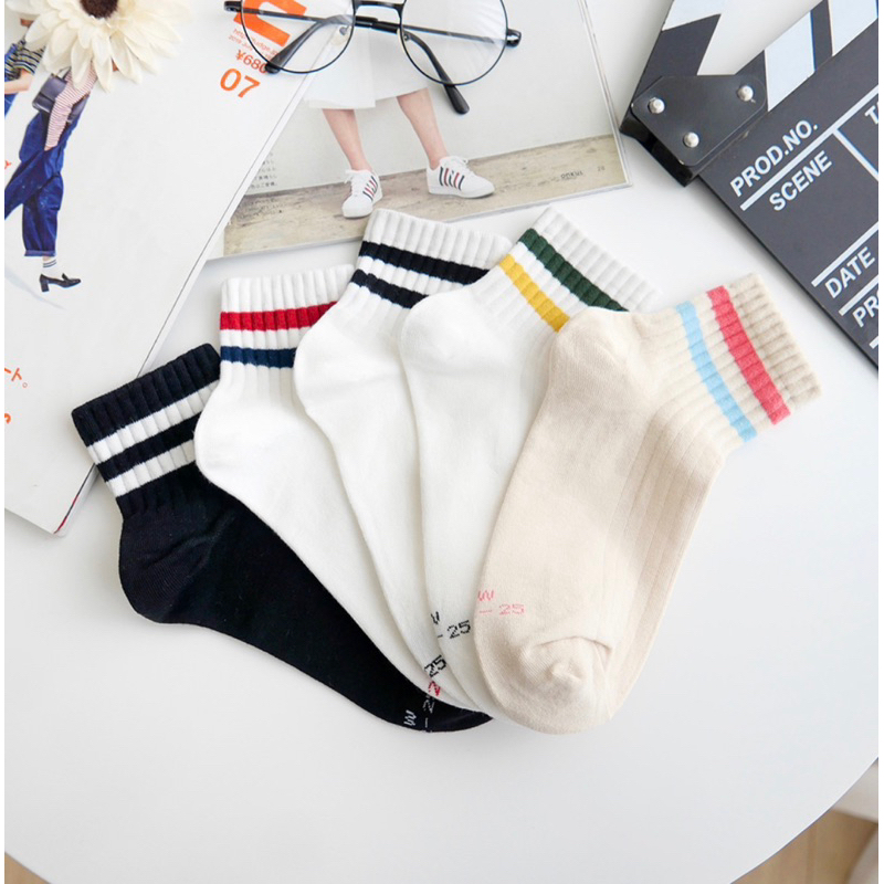 Korean Socks - Line Jersey Plain Socks - Iconic Socks | Shopee Philippines