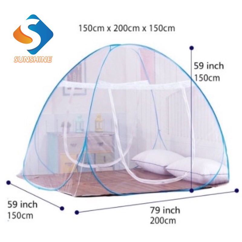 Sunshine King 1.8M Mosquito Net Tent Queen Size 1.5M Folded Anti ...