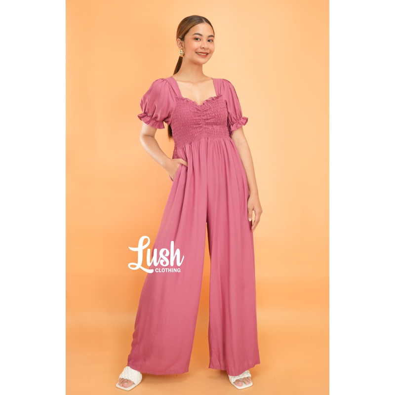 LUSH CLOTHING CHARLOTTE NEW Wide Leg Pants with Puff Sleeves and ...