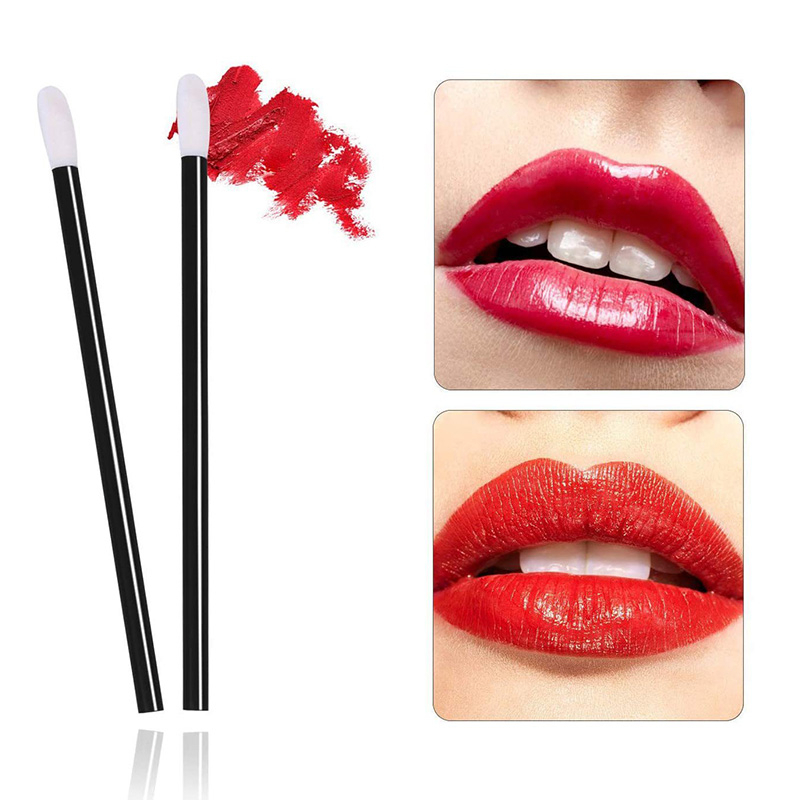 50 Pcs Disposable Lip Brush Flocking Lipstick Brush Applicator Lipstick ...