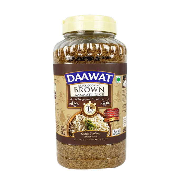 Daawat Quick Cooking Brown Basmati Rice Diet Diabetic Rice 5kg {Made in ...