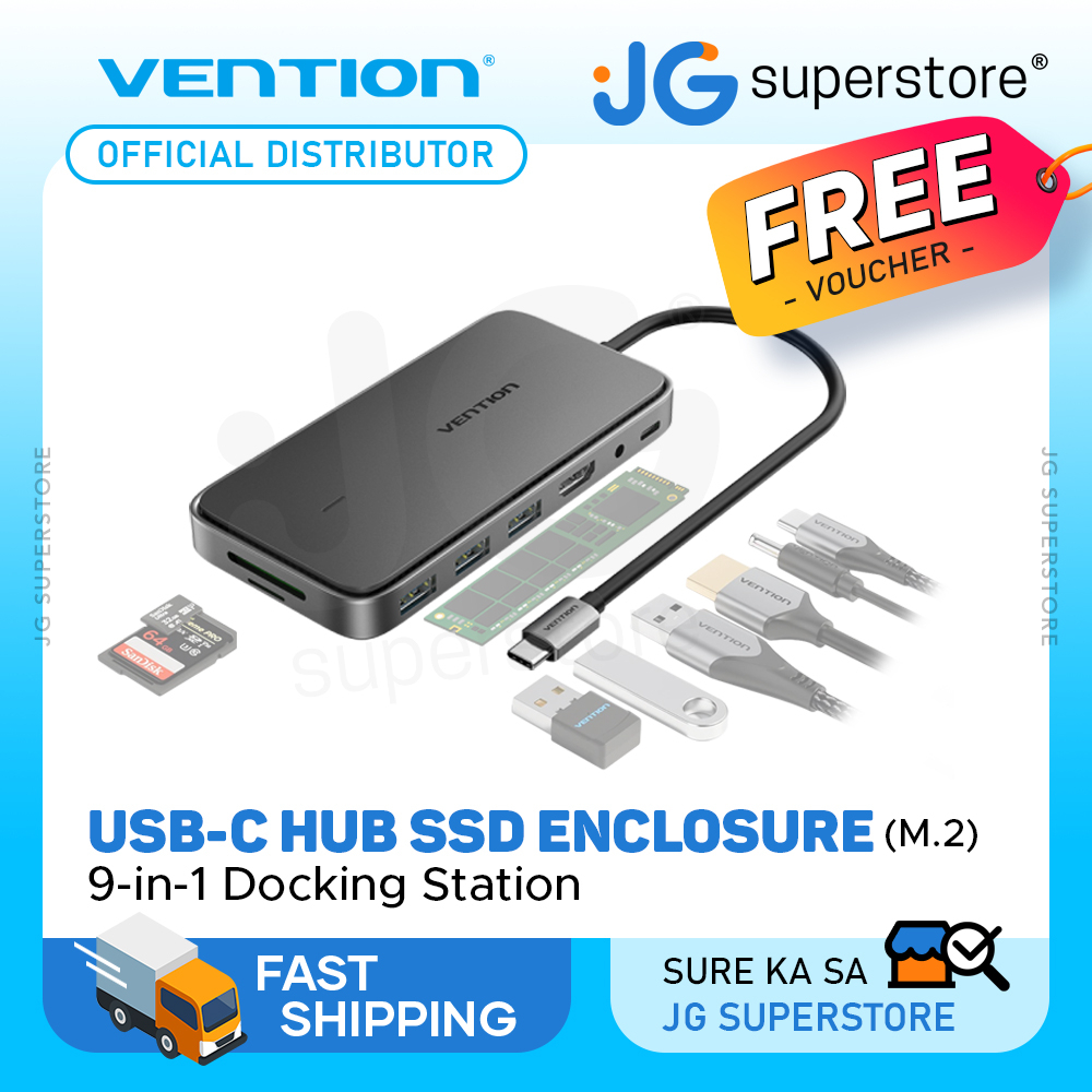VENTION 15cm Multifunctional Hub 9-in-1 USB Type C Docking Station ...