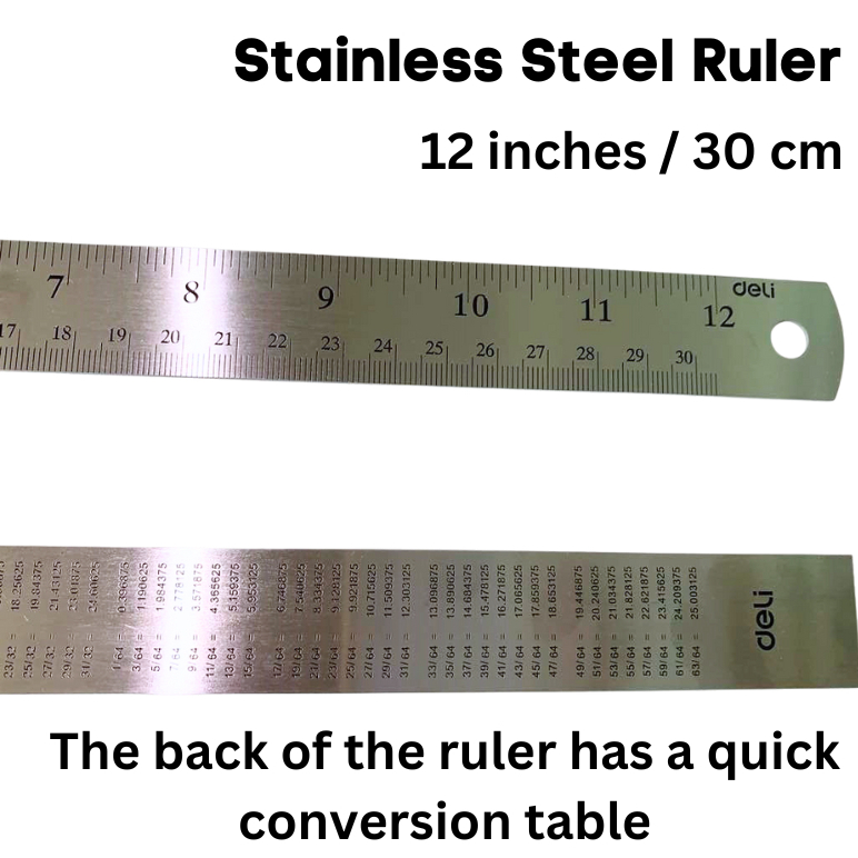 Stainless Steel Ruler 12 inches / 30cm | Shopee Philippines
