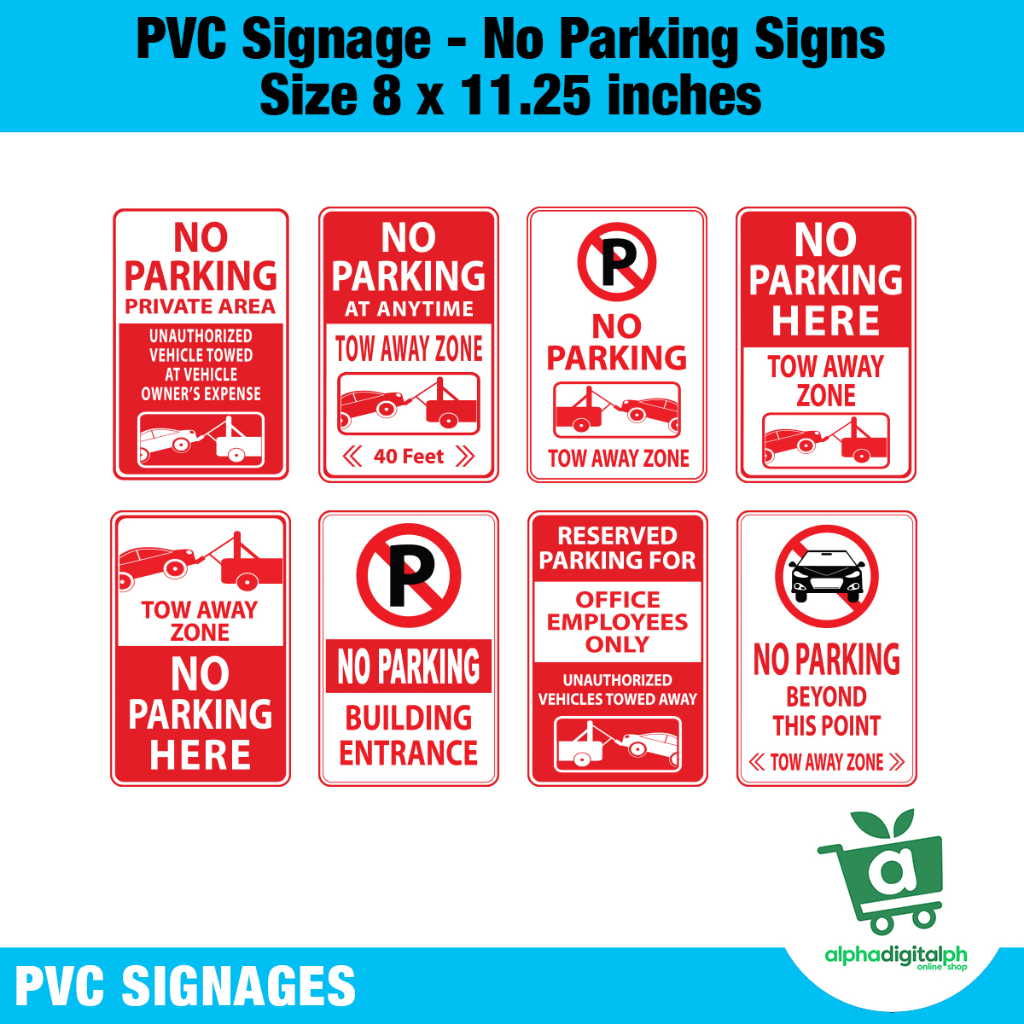 PVC Signage No Parking Bawal Pumarada 8 x 11.25 inches | Shopee Philippines