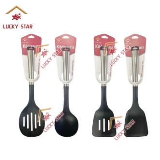 Non Stick Black Cooking Utensils Silicone Nylon Kitchen Utensils Sandok ...
