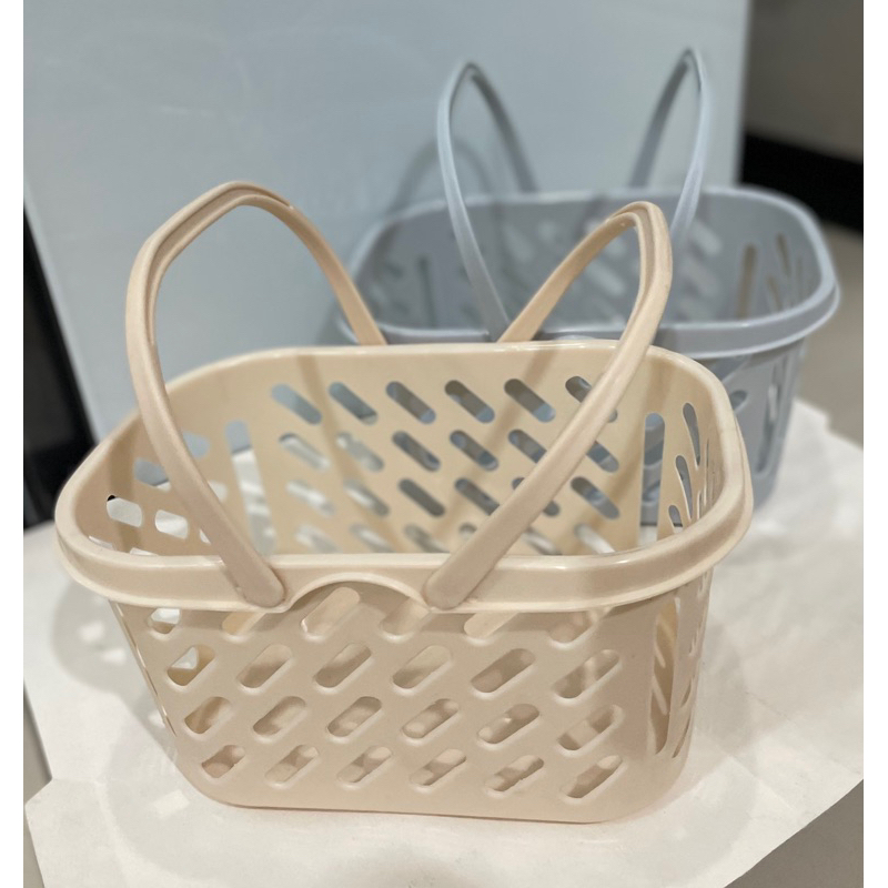 Multipurpose Mini Basket Storage Bathroom Organizer Cream & Gray ...