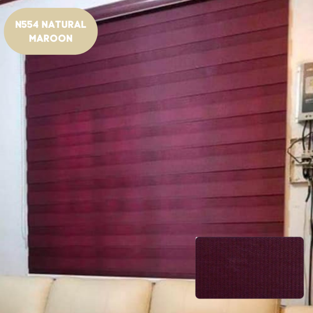 NATURAL BASIC MAROON MODERN KOREAN WINDOW BLINDS CUSTOMIZE SIZE 100% ...