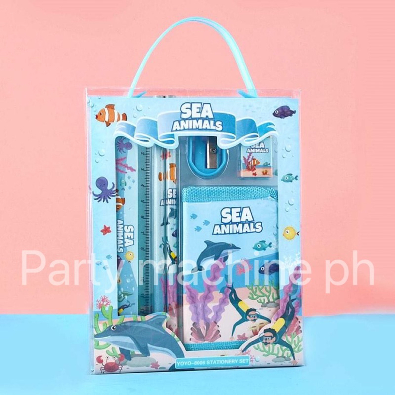1 set under the sea stationary box set / school set / give away set / loot bag fillers | Shopee ...