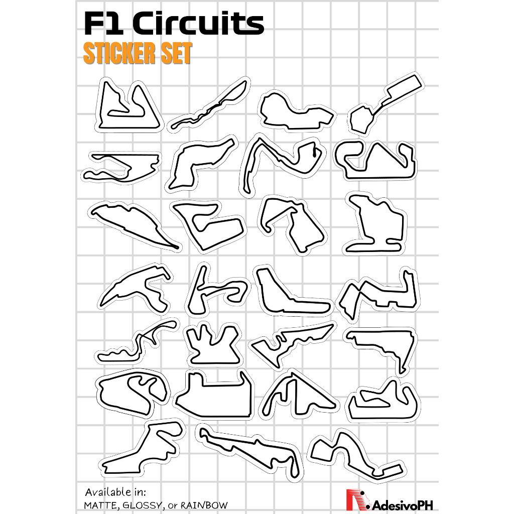 F1 Circuit Sticker Set - FORMULA 1/ GLOSSY / MATTE / HOLOGRAPHIC ...