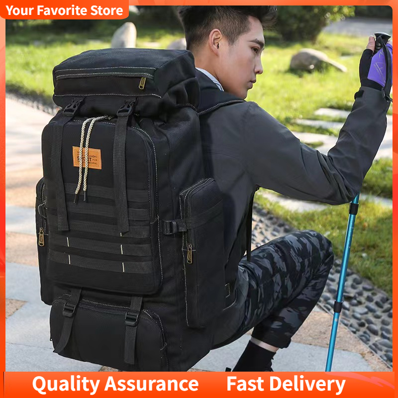 Hiking Backpack Waterproof 80L Large Space Outdoor Unisex Camping ...