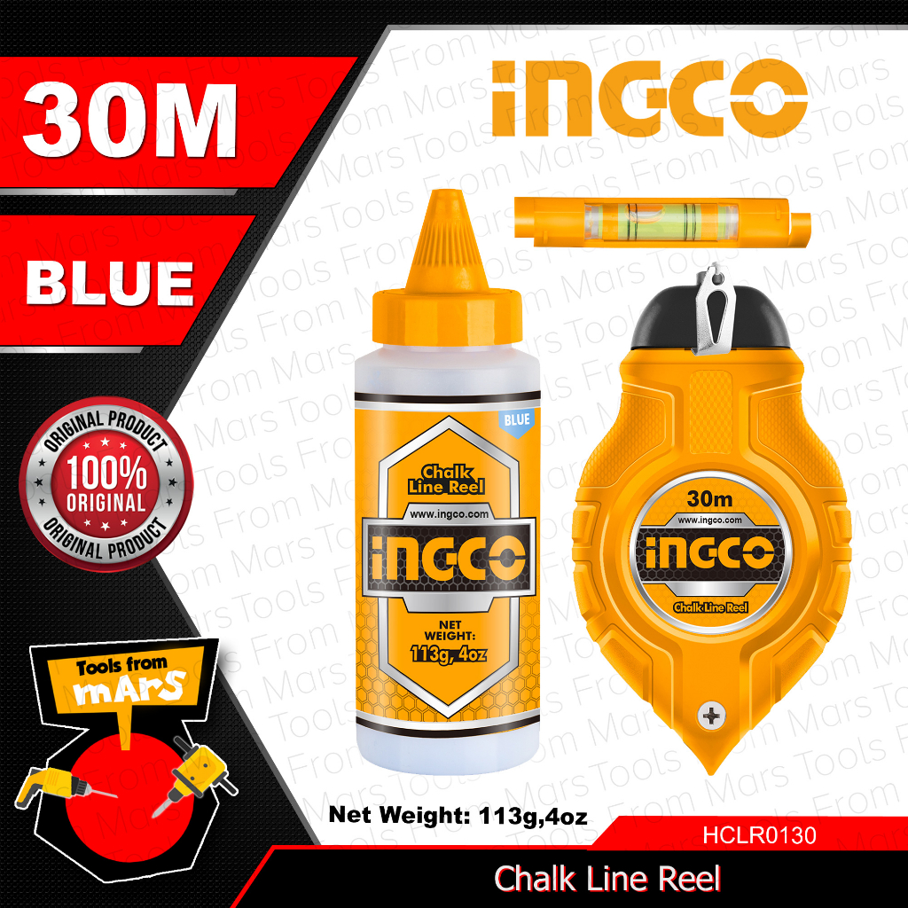 INGCO Chalk Line Reel Set Pitik 30M HCLR0130 •TFM• IHT | Shopee Philippines