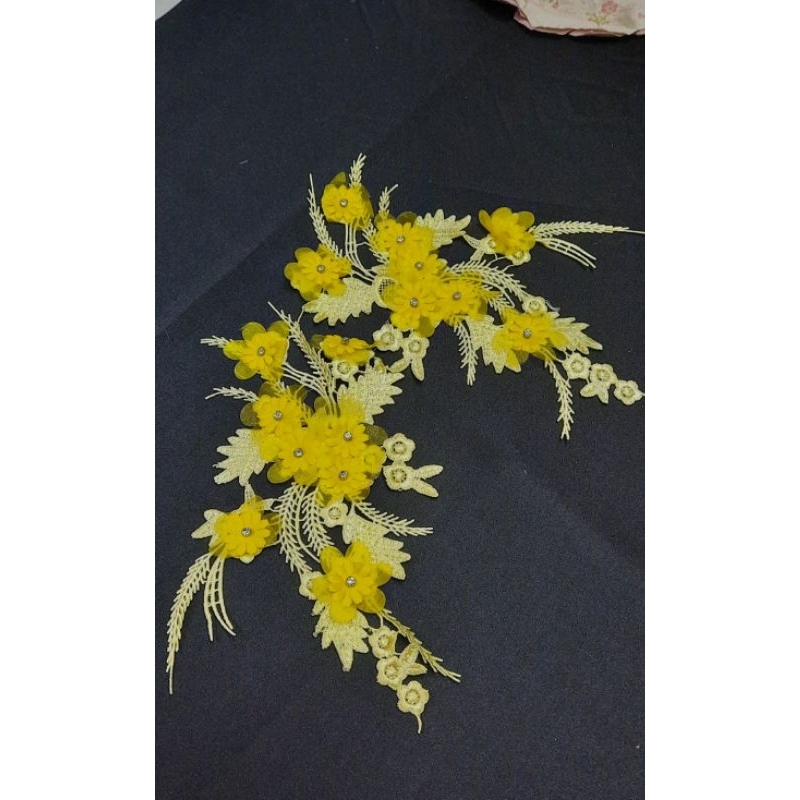 YELLOW Floral Patching Lace (Per Pair) | Shopee Philippines