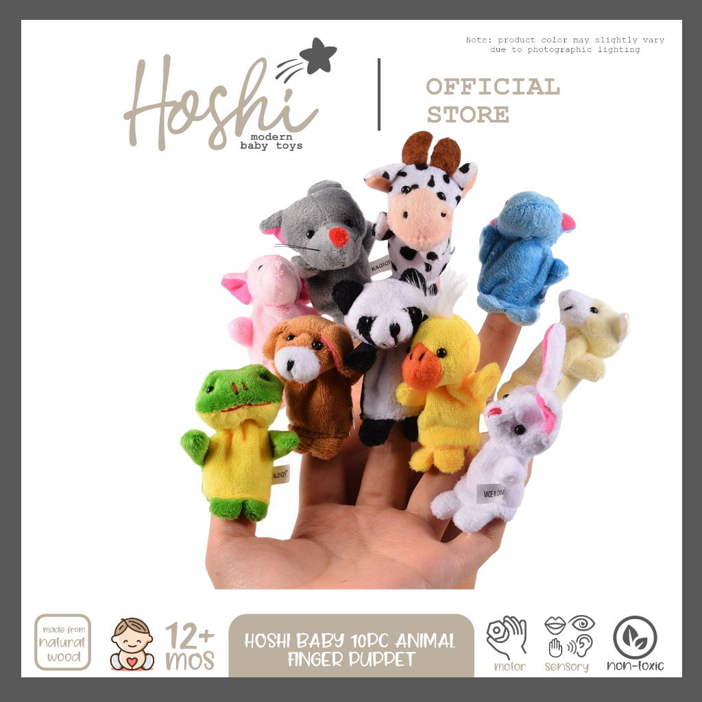 Hoshi Baby 10pc Plush Animals Finger Puppet, Educational Toy for Infant ...