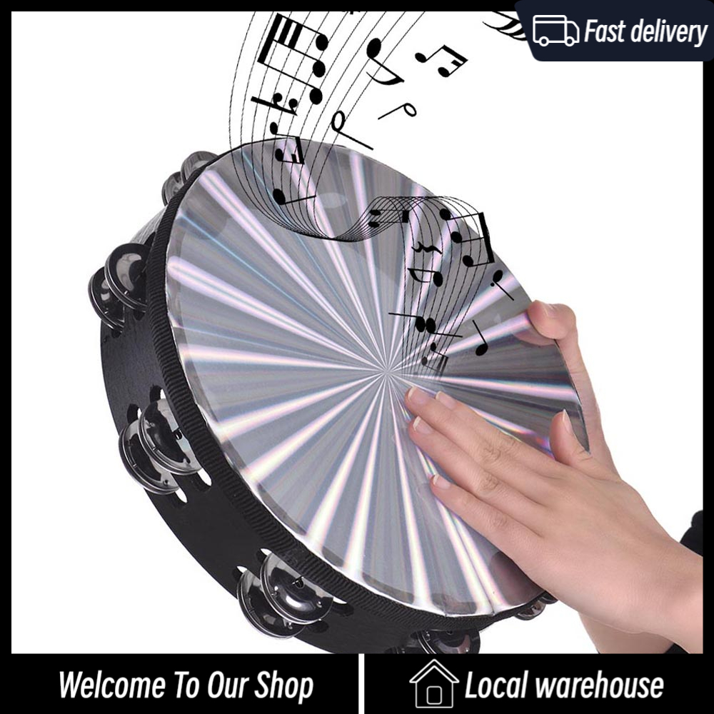 [Fast delivery]8/10 Inch Wooden Radiant Tambourine Handbell Hand Drum ...