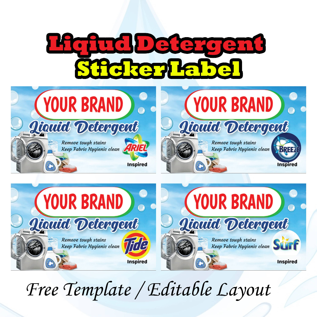 LIQUID DETERGENT STICKER LABEL 100pcs. | Shopee Philippines